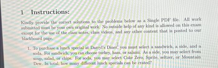 Solved 1 Instructions: Kindly provide the correct solutions | Chegg.com