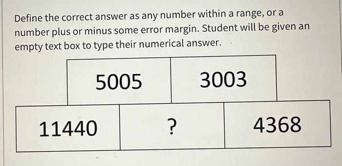 Solved Define the correct answer as any number within a | Chegg.com