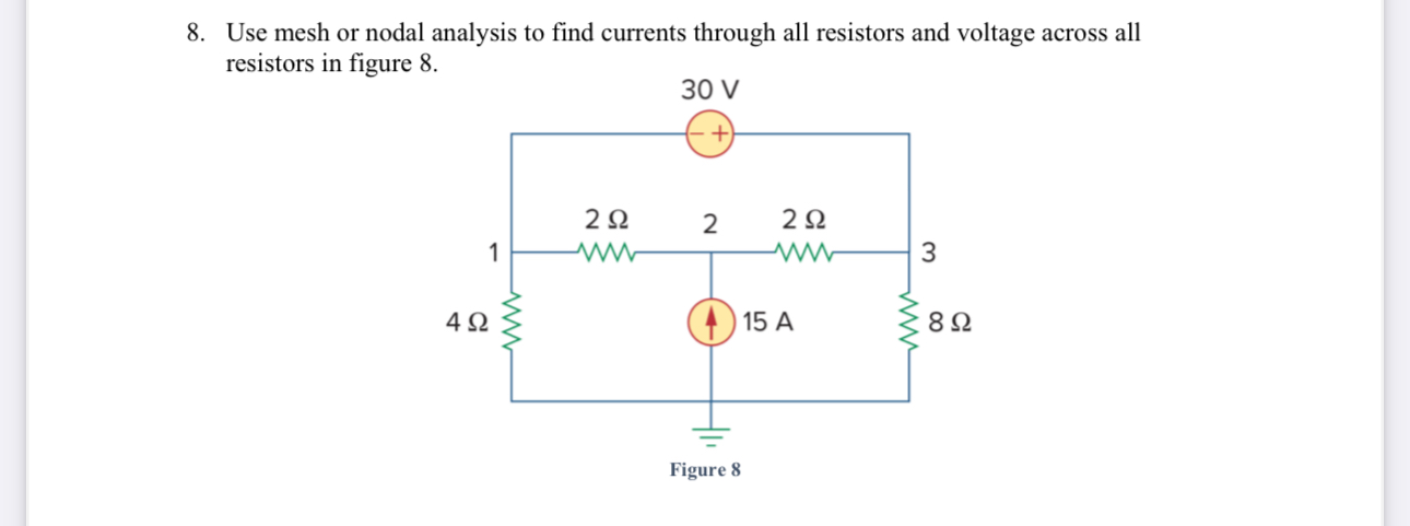 Solved Use mesh or nodal analysis to find currents through | Chegg.com