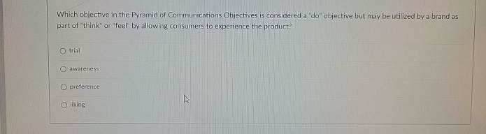 Solved Which objective in the Pyramid of Communications | Chegg.com