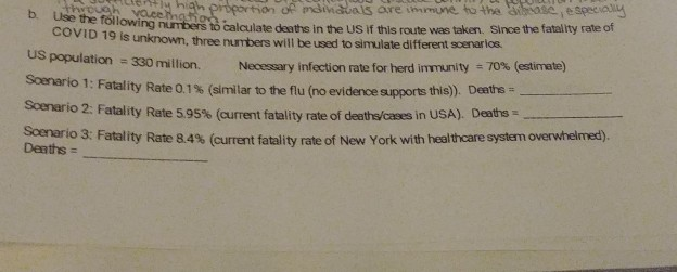 Solved h t ly high proportion of dividuals are immune to the | Chegg.com