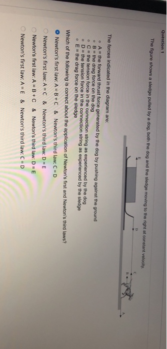Solved Question 1 The figure shows a sledge pulled by a dog, | Chegg.com