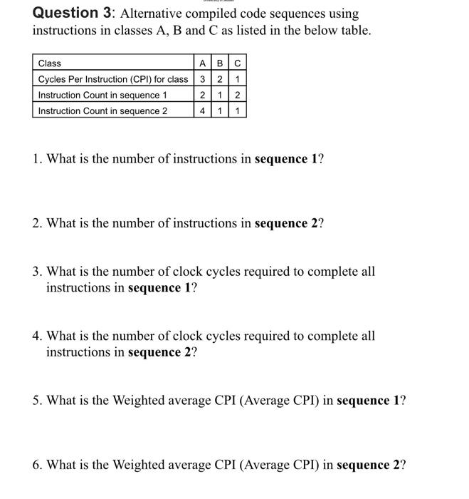 Solved Question 3: Alternative compiled code sequences using | Chegg.com