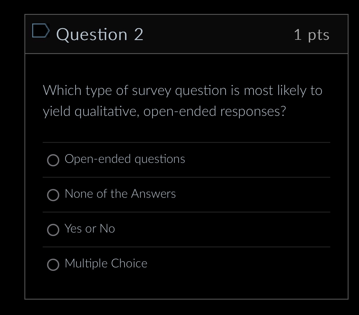 Question 21ptsWhich type of survey question is most | Chegg.com