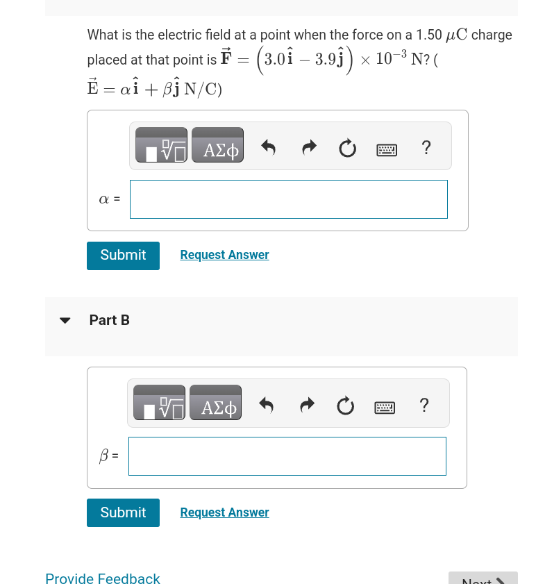Solved What is the electric field at a point when the force | Chegg.com