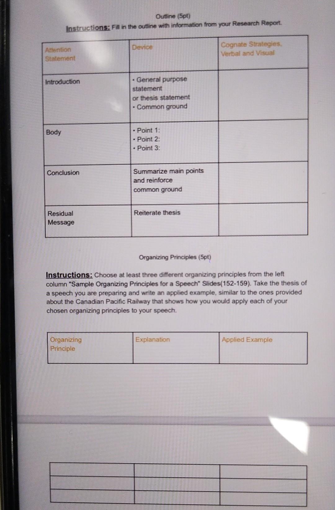 Cognate Strategies (5pt) Instructions: Fill in the | Chegg.com