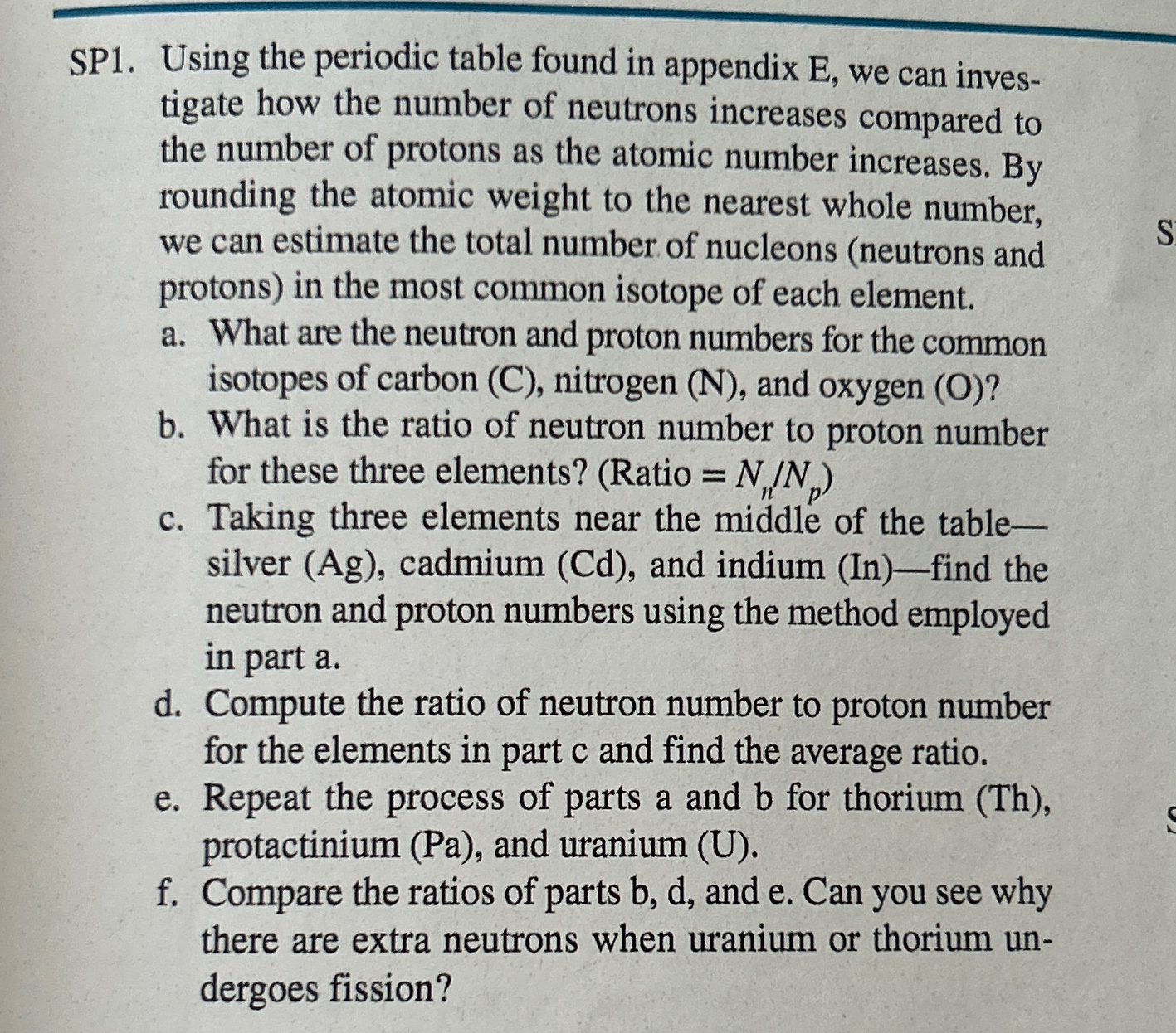 Solved SP1. ﻿Using the periodic table found in appendix E, | Chegg.com