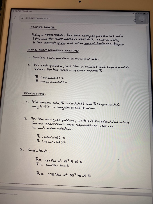 Solved Title: Vector Sum I Purpose: To mathematically | Chegg.com