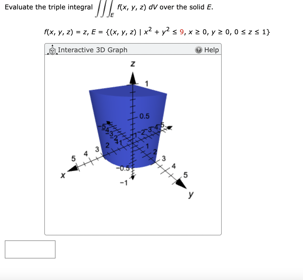 Solved Evaluate the triple integral ∭Ef(x,y,z)dV ﻿over the | Chegg.com