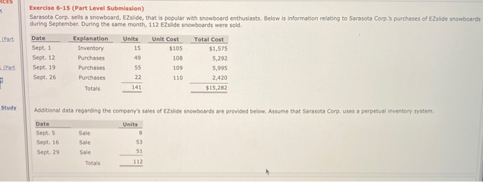 Solved ELS (Part Exercise 6-15 (Part Level Submission) | Chegg.com