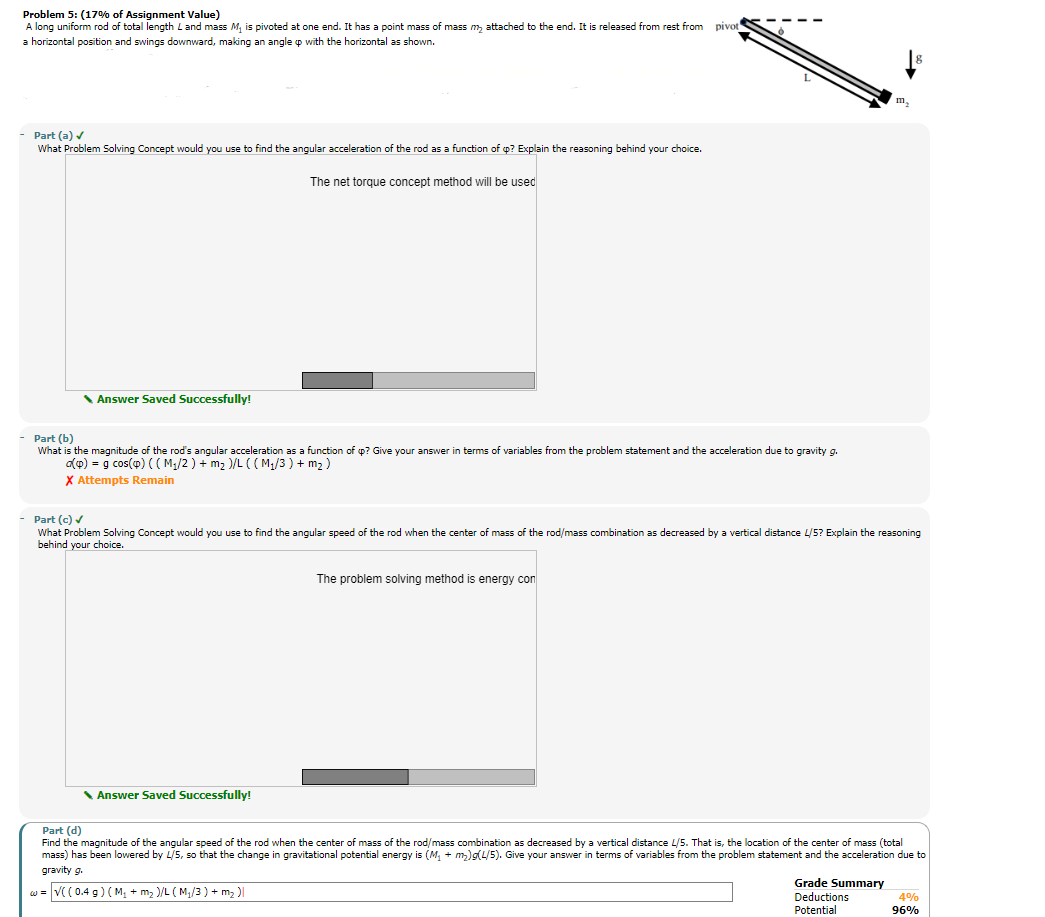 Solved solve part d and e Problem 5: (17% ﻿of Assignment | Chegg.com