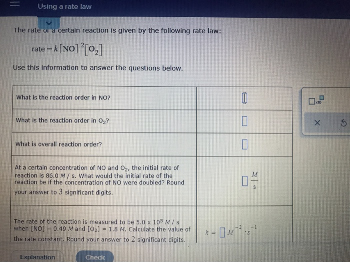 Solved the rate of a certain reaction is given by the | Chegg.com