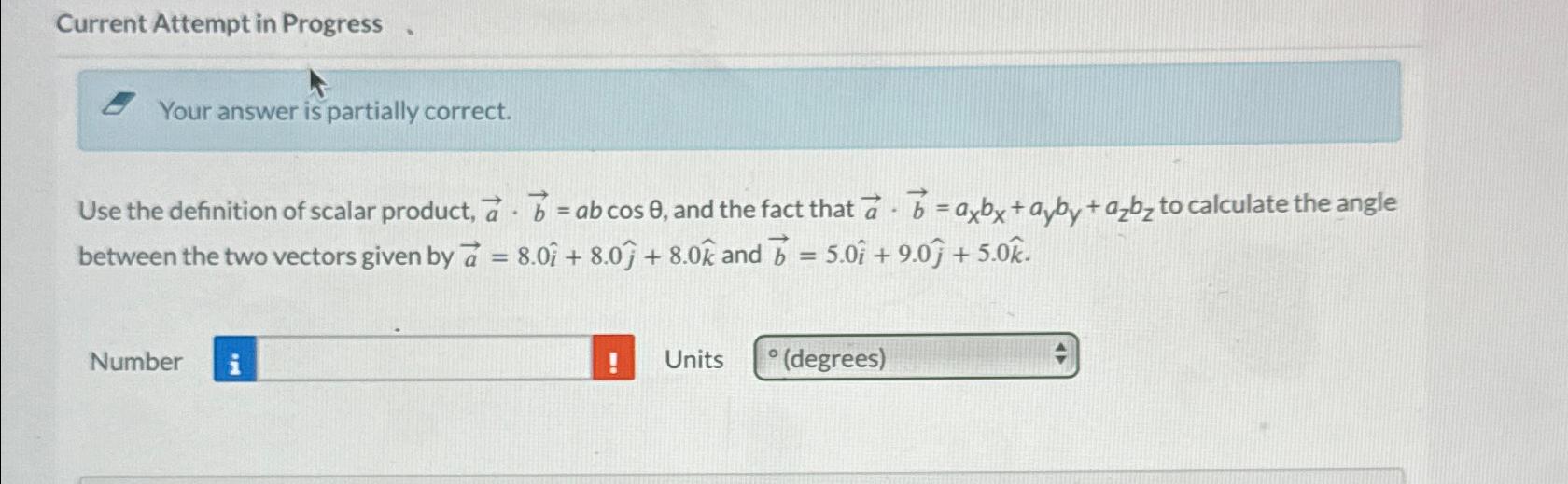 Solved Current Attempt in ProgressYour answer is partially | Chegg.com