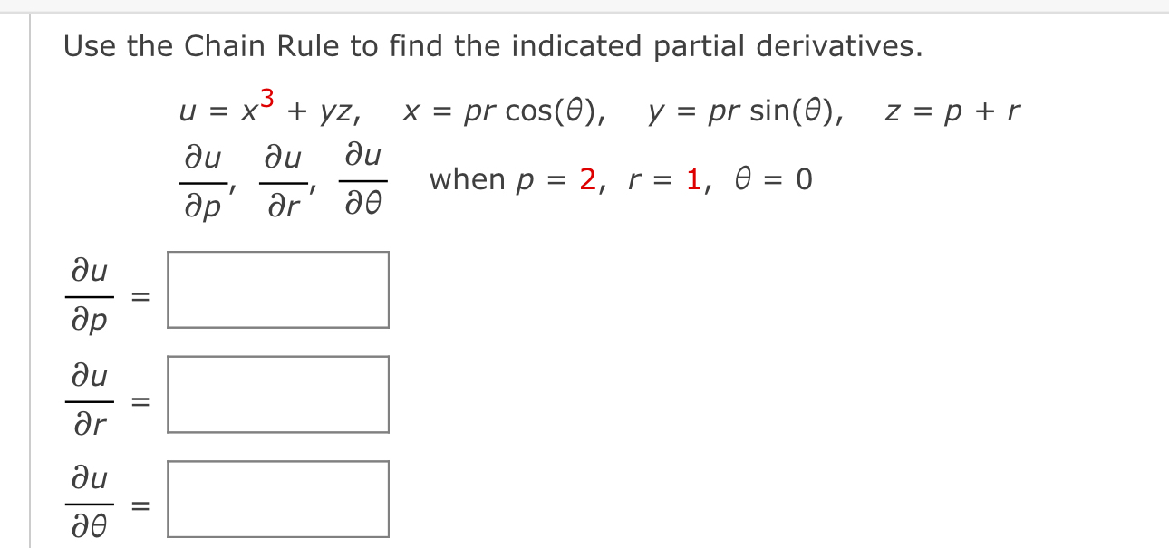 Solved Use the Chain Rule to find the indicated partial | Chegg.com
