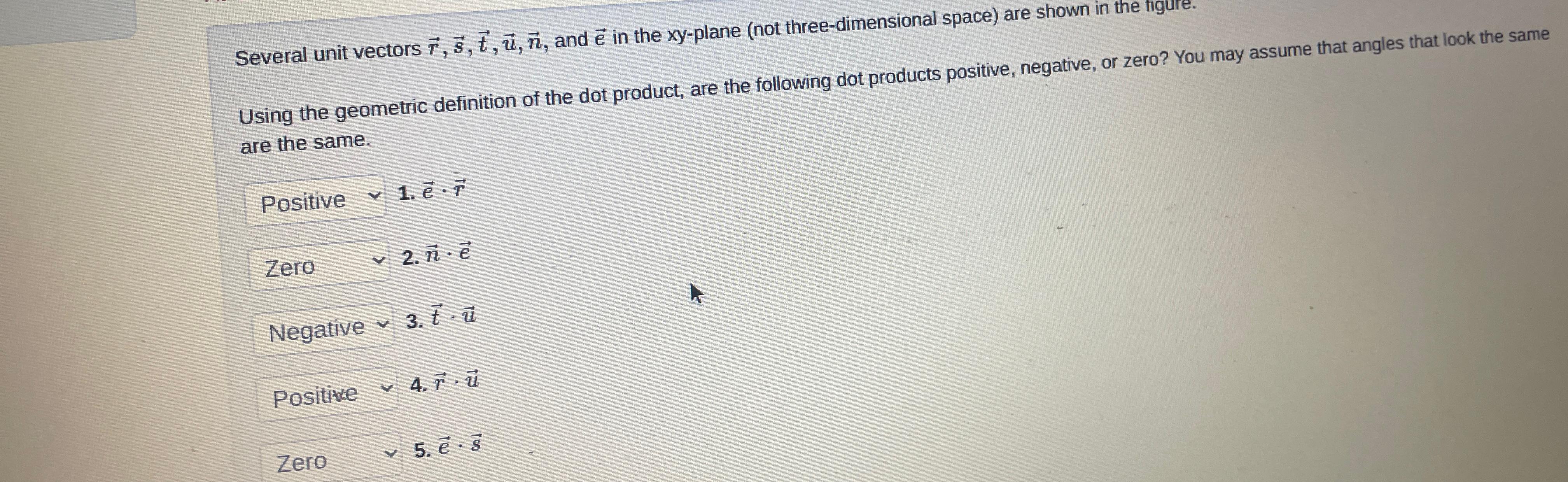 Solved Several unit vectors | Chegg.com