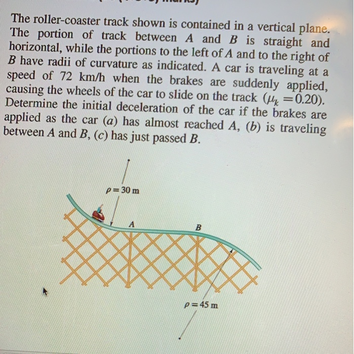 Solved The roller-coaster track shown is contained in a | Chegg.com