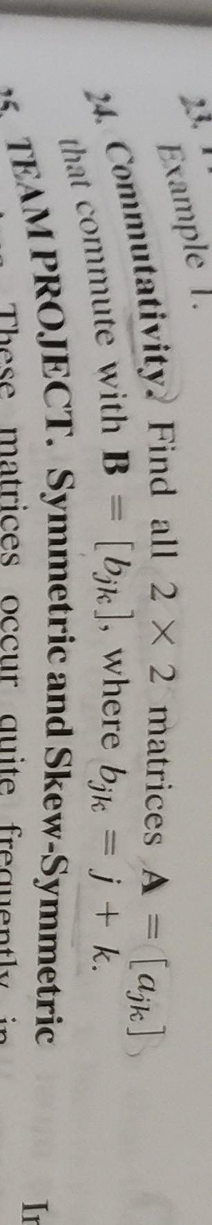 Solved 24. Commutativity. Find all 2×2 matrices A=[ajk] that | Chegg.com