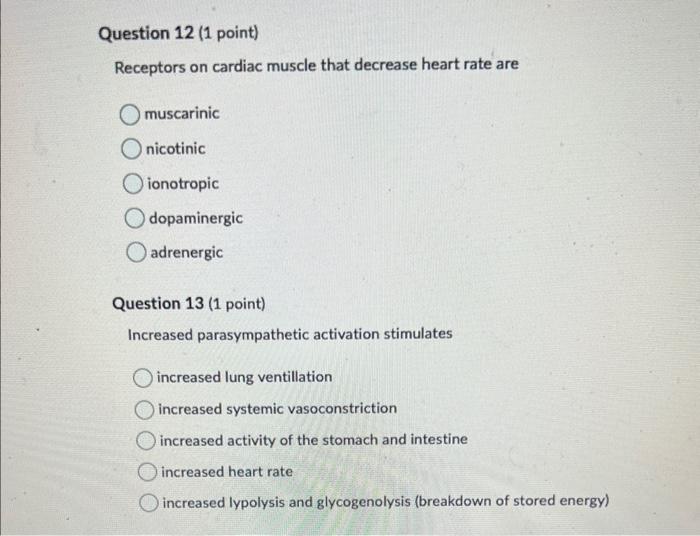 Solved Receptors on cardiac muscle that decrease heart rate | Chegg.com