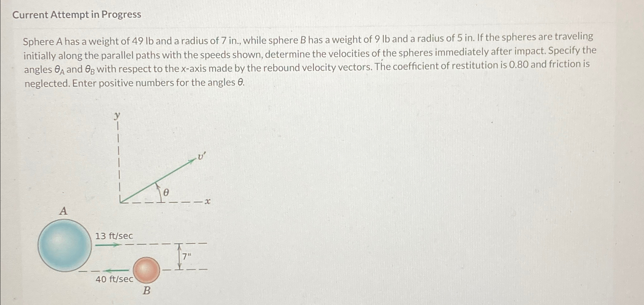 Solved Current Attempt in ProgressSphere A has a weight of | Chegg.com