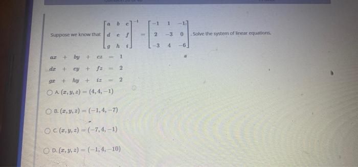 Solved Suppose that I is the 4 x 4 identity matrix and that | Chegg.com