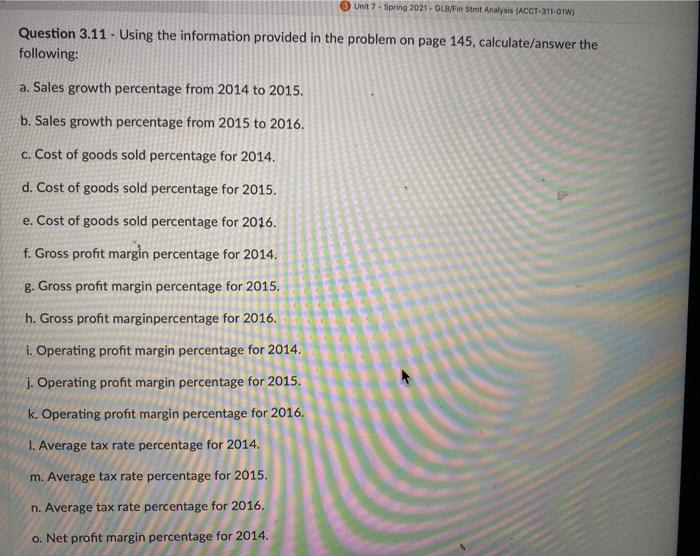 Solved Unit 7 - Spring 2021 - OLB/Fin Stmt Analysis | Chegg.com