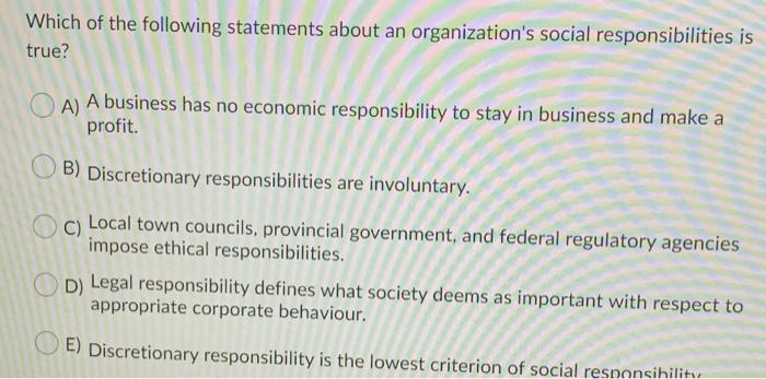 Solved Which of the following statements about an | Chegg.com