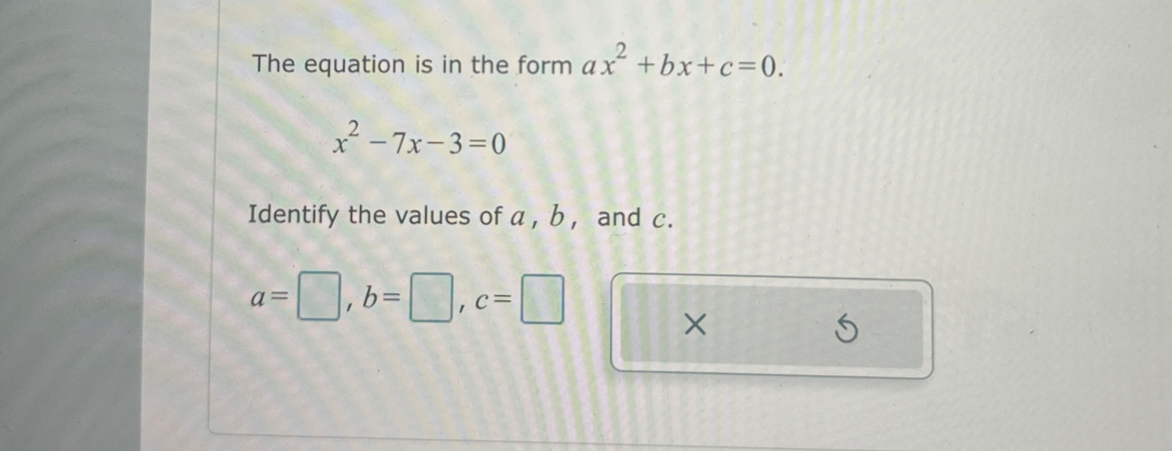 Solved The equation is in the form | Chegg.com