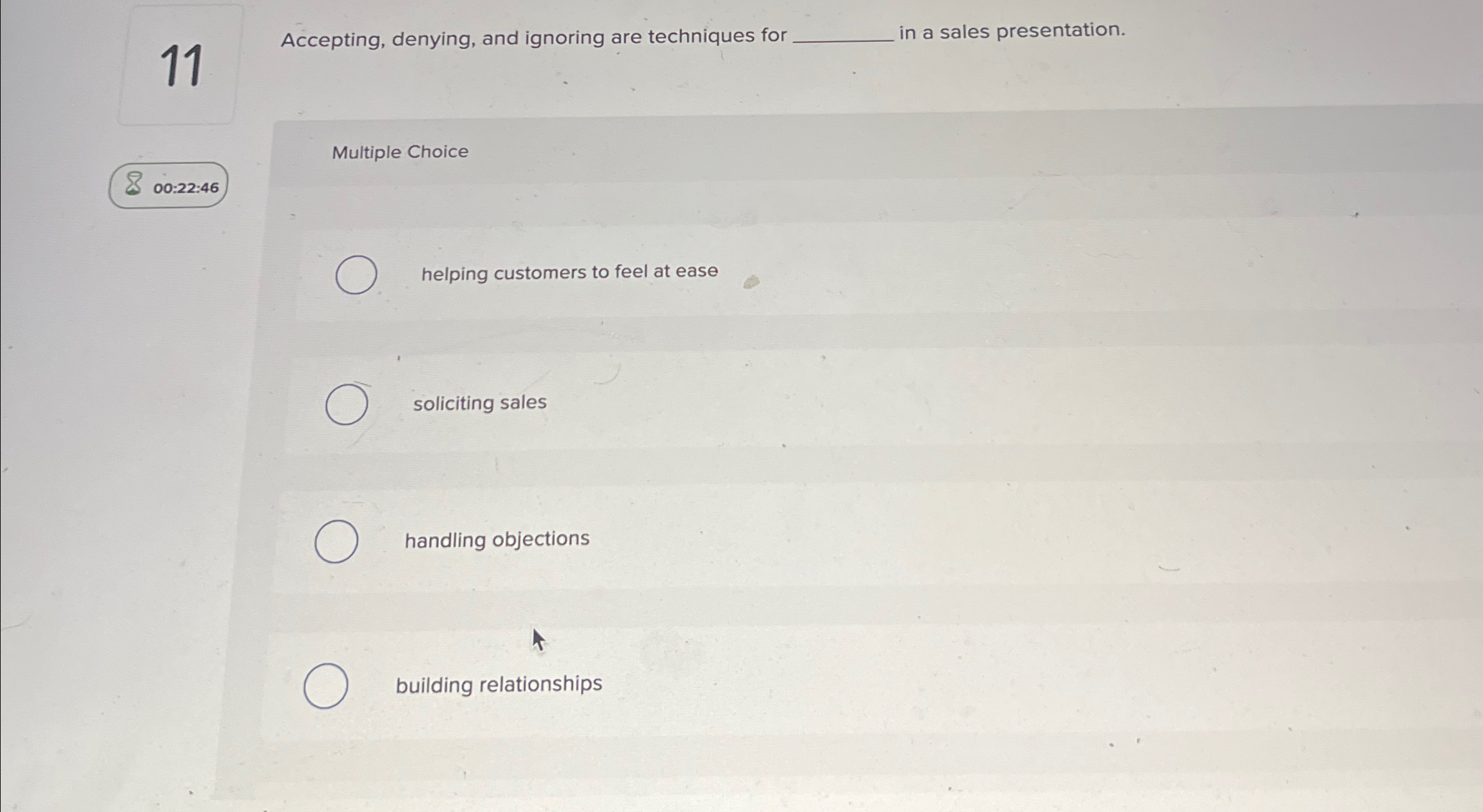 Solved 11Accepting, denying, and ignoring are techniques for | Chegg.com