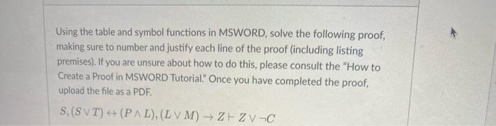 Solved Using the table and symbol functions in MSWORD, solve | Chegg.com