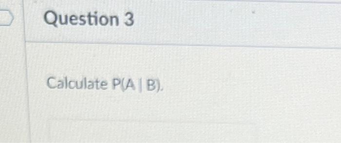Solved Calculate P(A|B). | Chegg.com