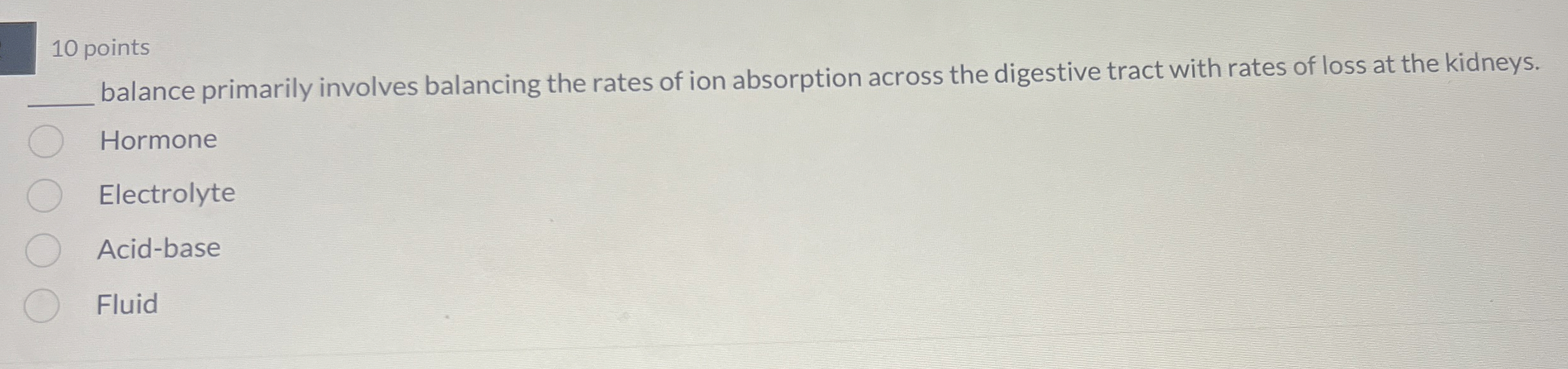 Solved 10 ﻿pointsbalance primarily involves balancing the | Chegg.com