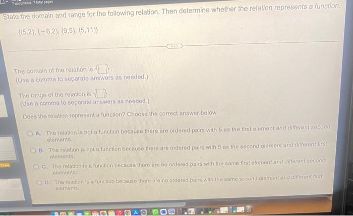 Solved State the domain and range for the following | Chegg.com