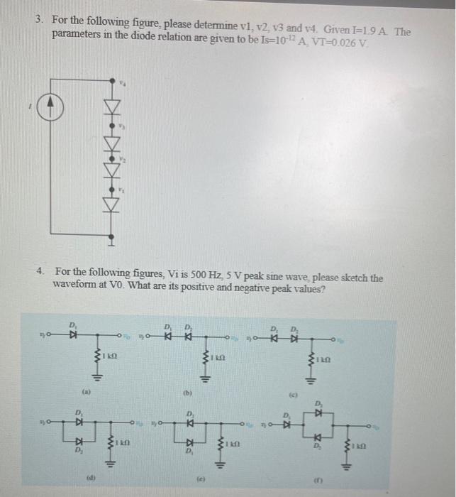 Solved 3. For the following figure, please determine v1, v2, | Chegg.com