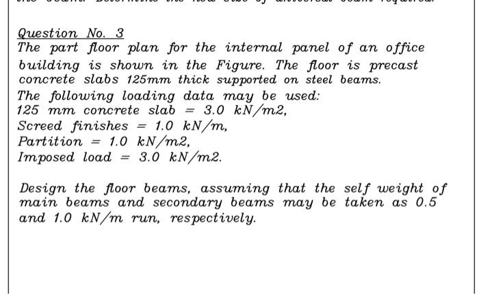 Solved Question No. 3 The part floor plan for the internal | Chegg.com