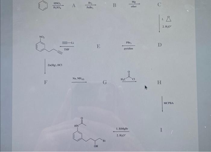 Solved H2SO4HNO3 A B Zn(Hg).HCl F Na,NH30 G pyridine PBf1 | Chegg.com