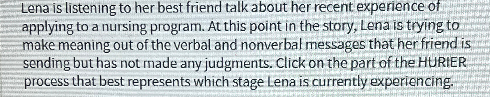 Solved Lena is listening to her best friend talk about her | Chegg.com