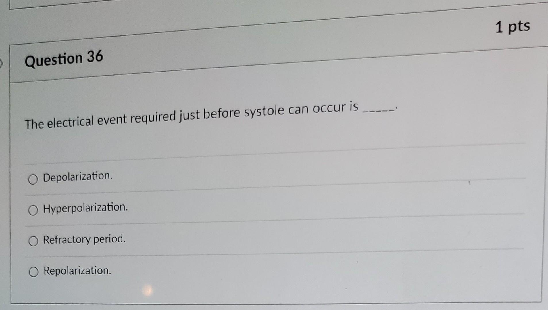 Solved The electrical event required just before systole can | Chegg.com