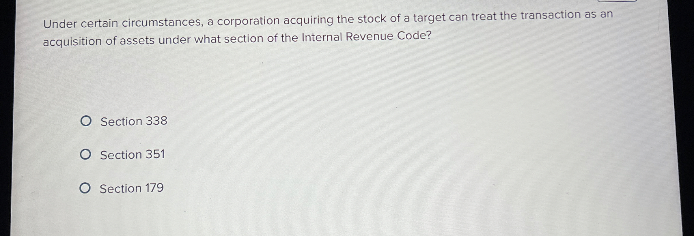 Solved Under certain circumstances, a corporation acquiring | Chegg.com