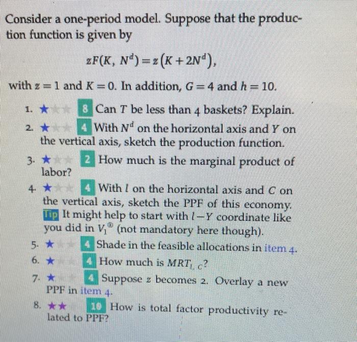 Solved Consider a one-period model. Suppose that the | Chegg.com