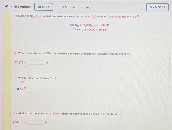 Solved A solution of Na2CO3 is added dropwise to a solution | Chegg.com