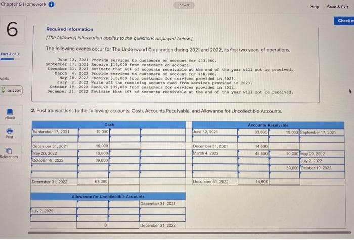 Solved Chapter 5 Homework Savo Help Save & Exit Check 6 Part | Chegg.com