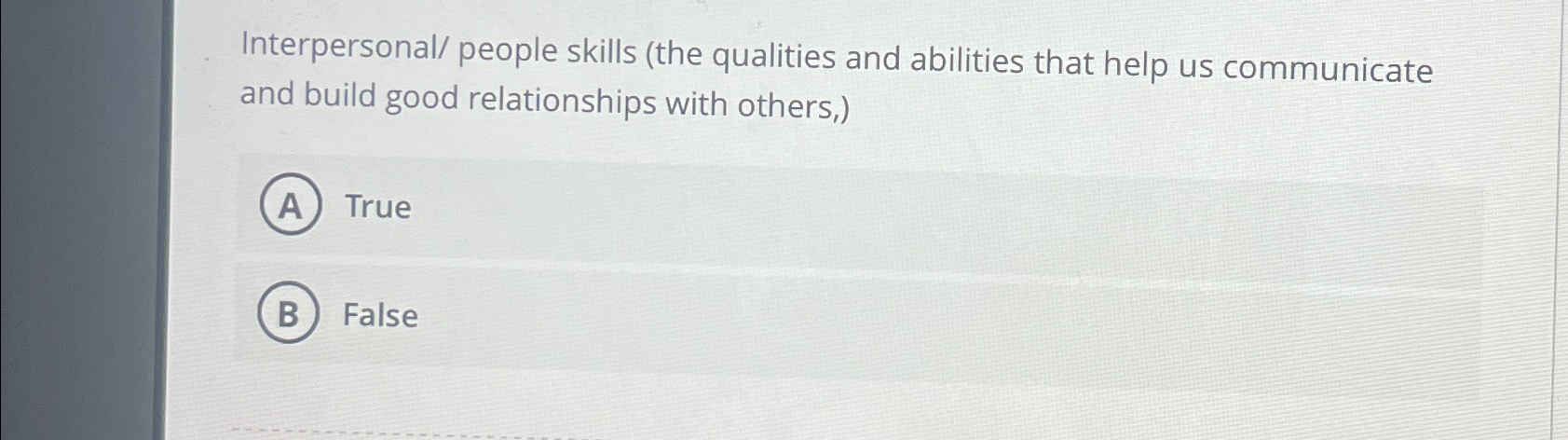 Solved Interpersonal/ ﻿people skills (the qualities and | Chegg.com
