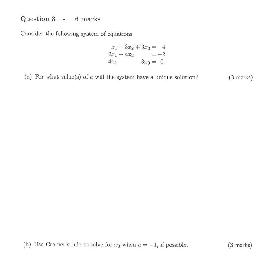 Solved Consider the following system of equations | Chegg.com