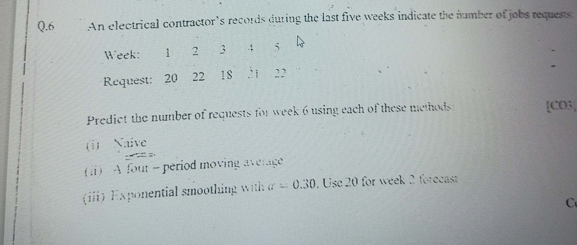 Solved Q. 6 ﻿An electrical contracror's reconds during the | Chegg.com