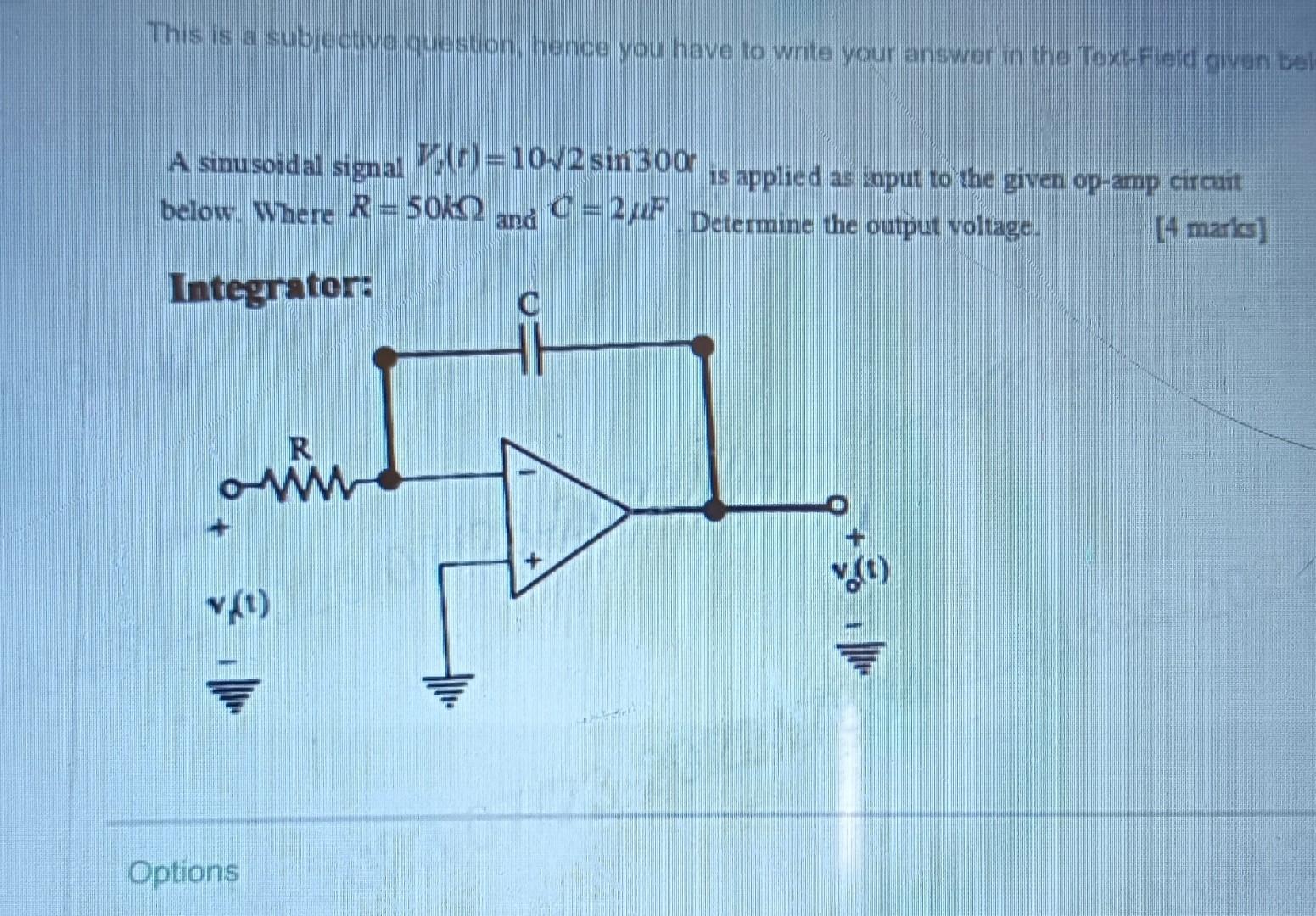 Solved A sinusoidal signal V(t)=10/2 sin 300r below. Where | Chegg.com