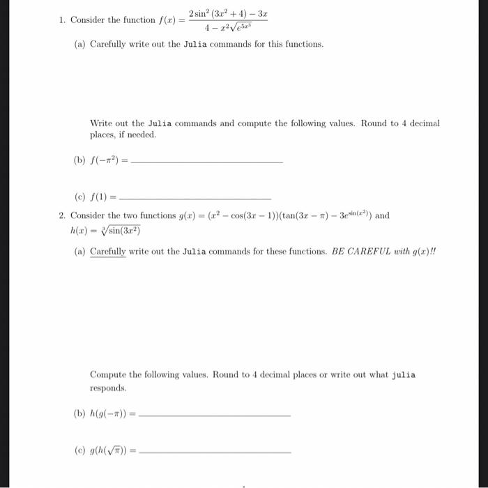 Solved Use Julia Program If You Can Answer All Part Of 1492