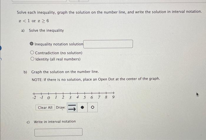 Solved Solve each inequality, graph the solution on the | Chegg.com