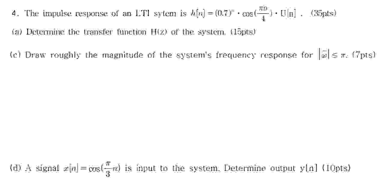 Solved The impulse response of an LT] ﻿sytem is | Chegg.com