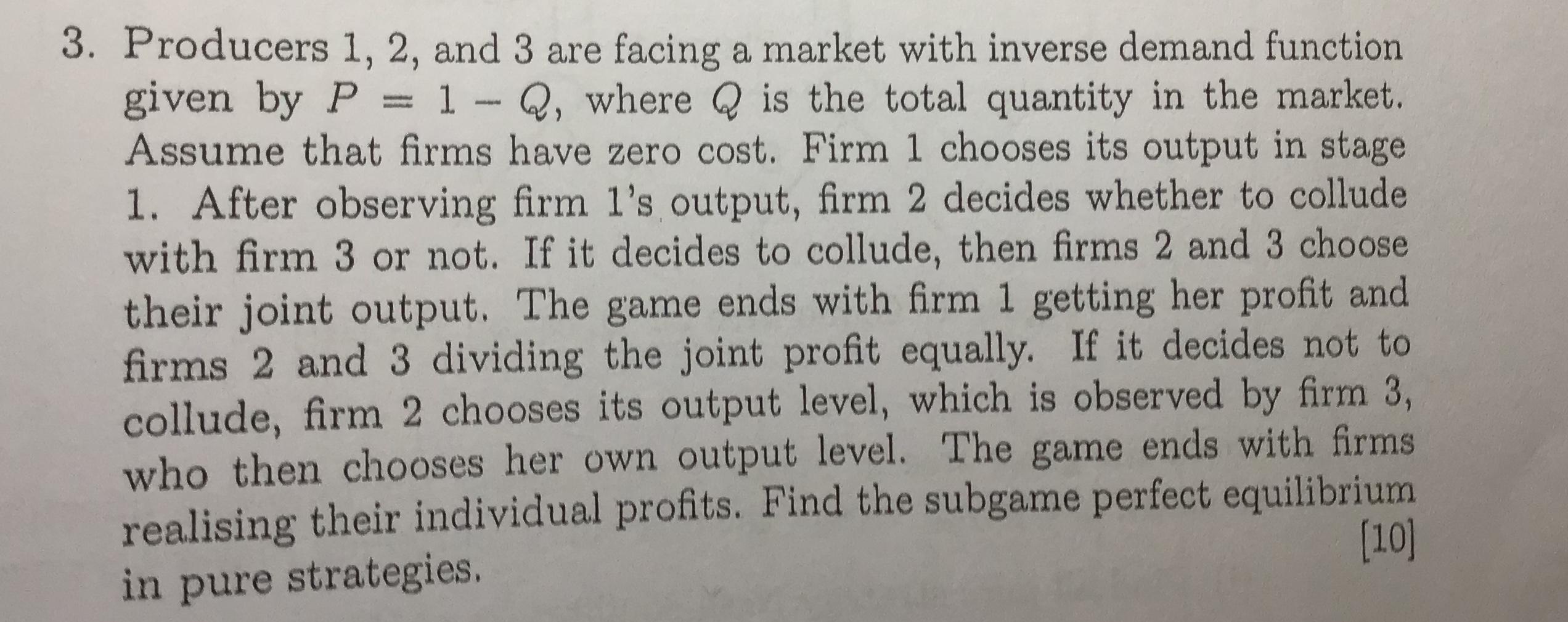 Solved 3. ﻿Producers 1,2 , ﻿and 3 ﻿are facing a market with | Chegg.com