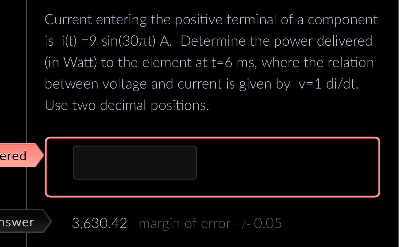Solved Current entering the positive terminal of a component | Chegg.com